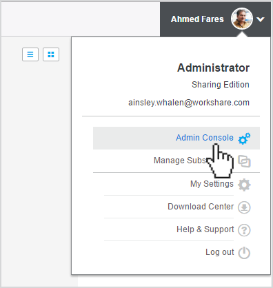 knowledgebase - Change the account admins for your Workshare account