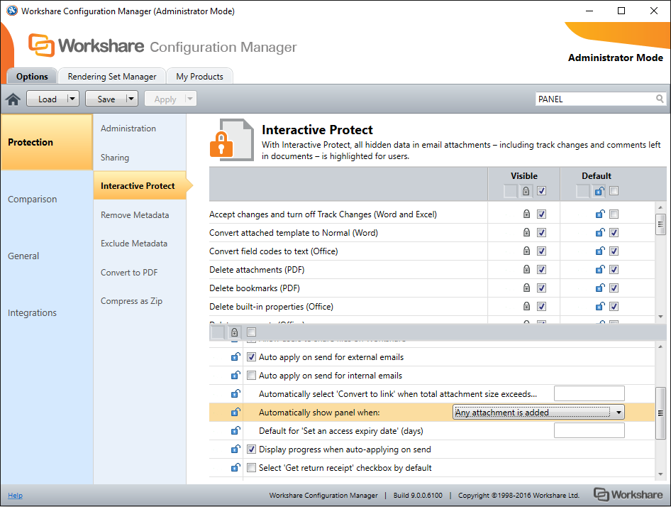 knowledgebase - Prevent the Interactive Protect panel from appearing